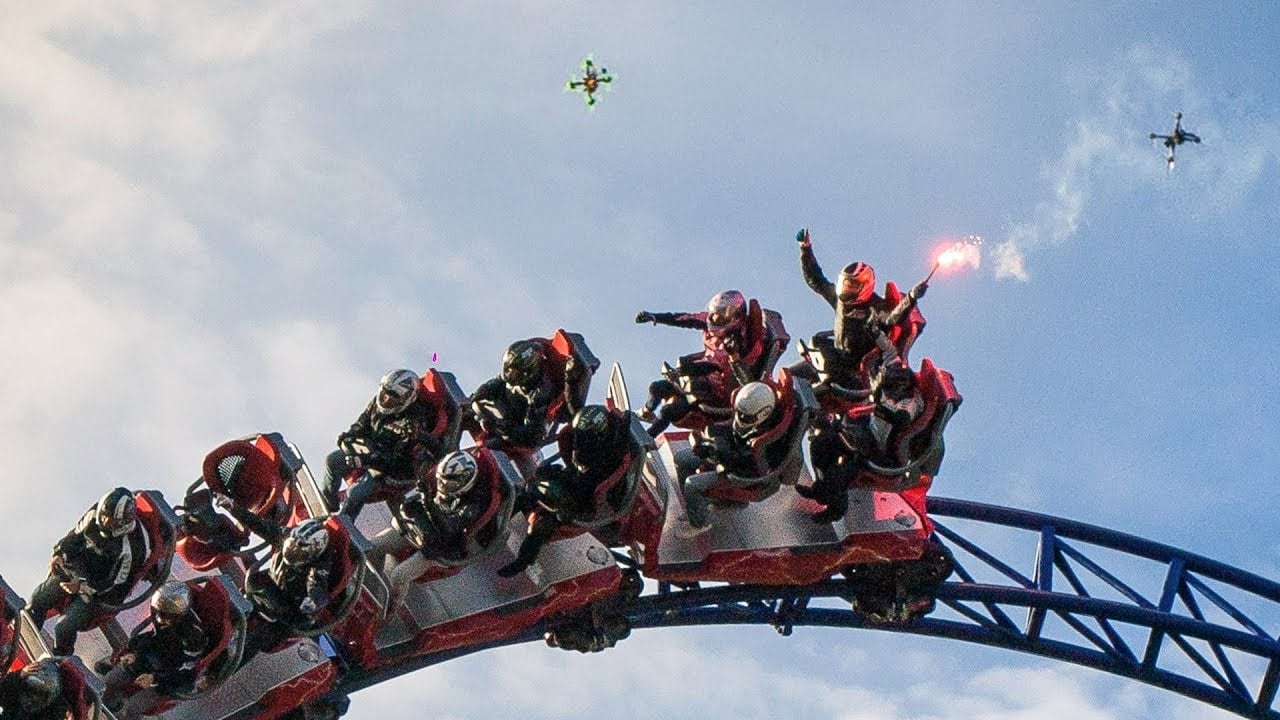 Watch a Drone Take on a Roller Coaster and Another Thrilling Theme Park ...