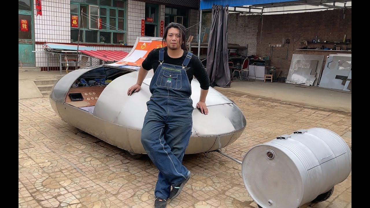 Guy Builds Bubble-Shaped EV from Junkyard Parts