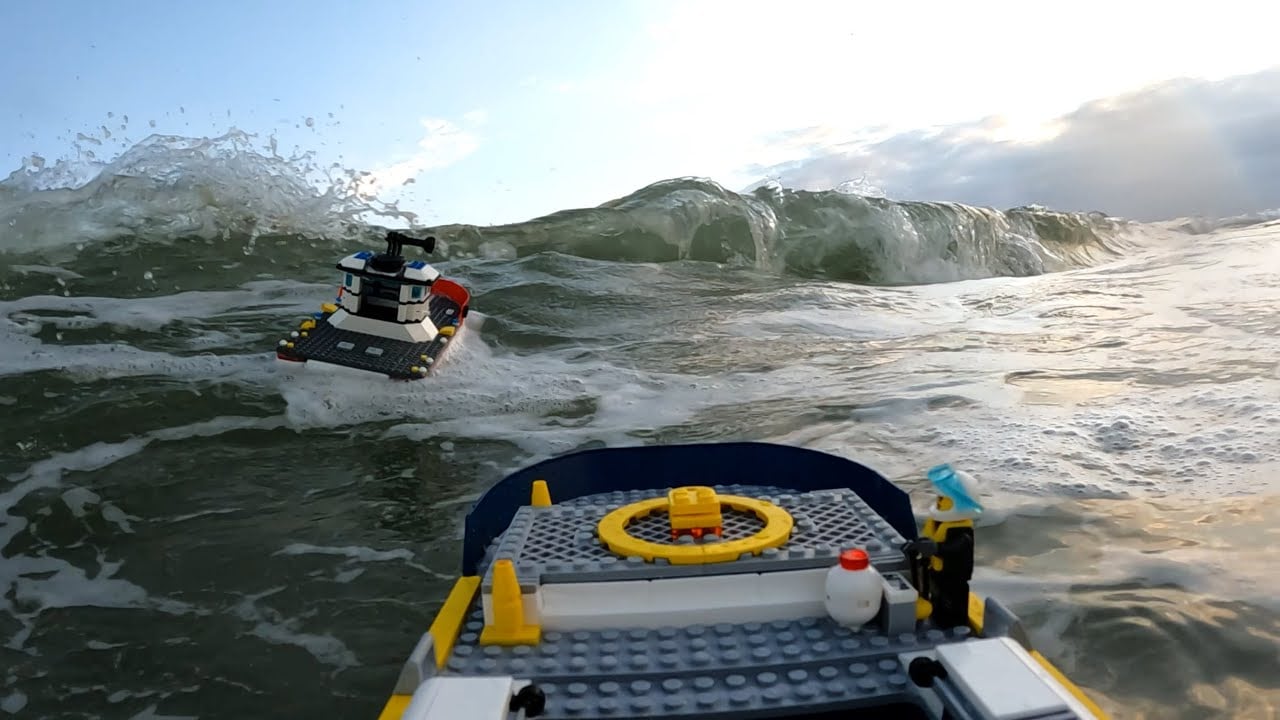 LEGO Ships Face Real Ocean Waves