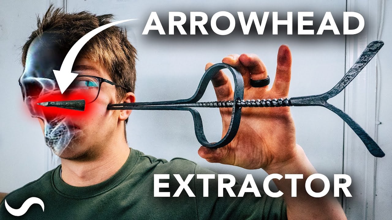 Blacksmith Forges a Medieval Tool for Extracting Arrowheads