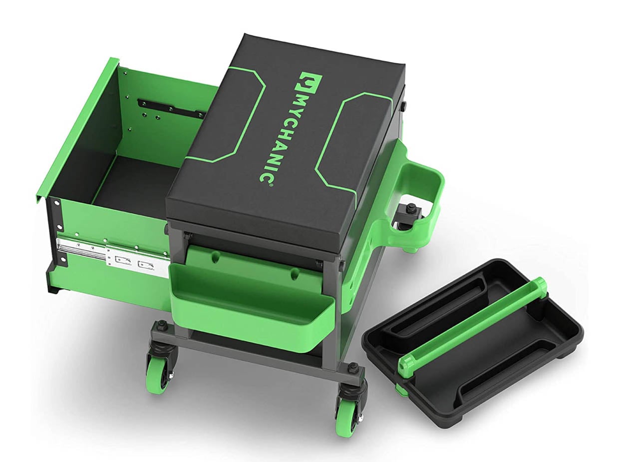 This Workshop Stool Doubles as a Rolling Toolbox