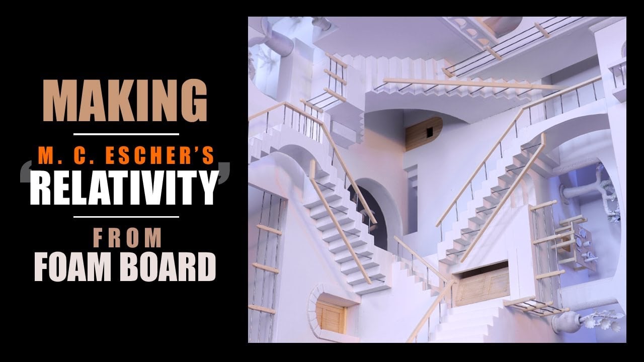 Making Escher's Relativity from Foam Board