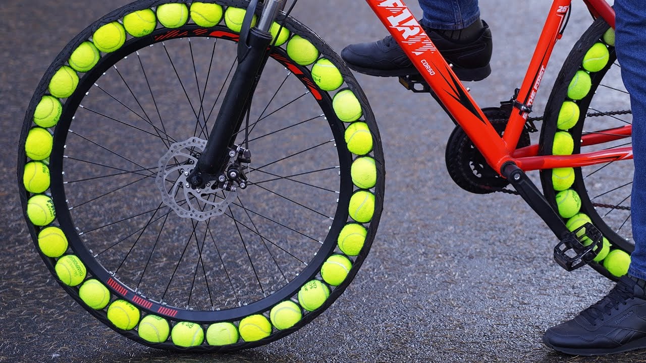 Making Bike Tires from Tennis Balls