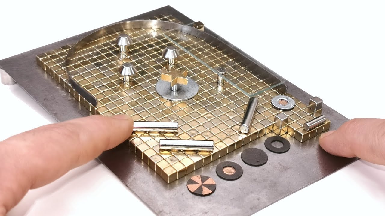 A Working Pinball Machine Made from Magnets
