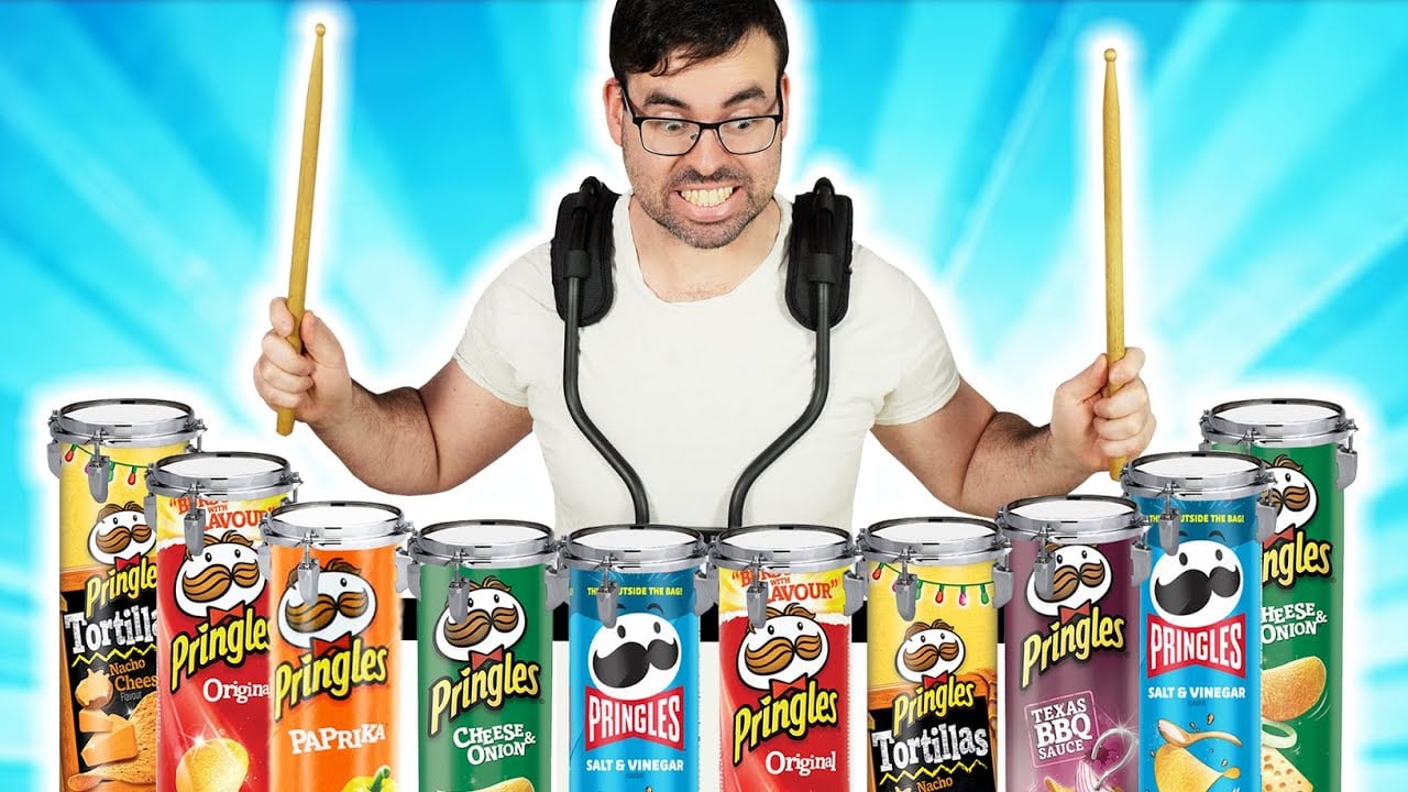 Making a Drum Set from Pringles Cans