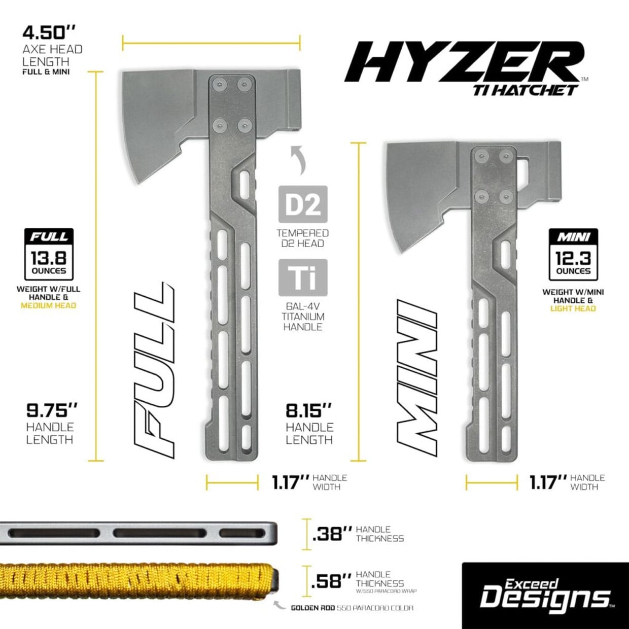 Exceed Designs HYZER Titanium Hatchet: Customize Then Chop