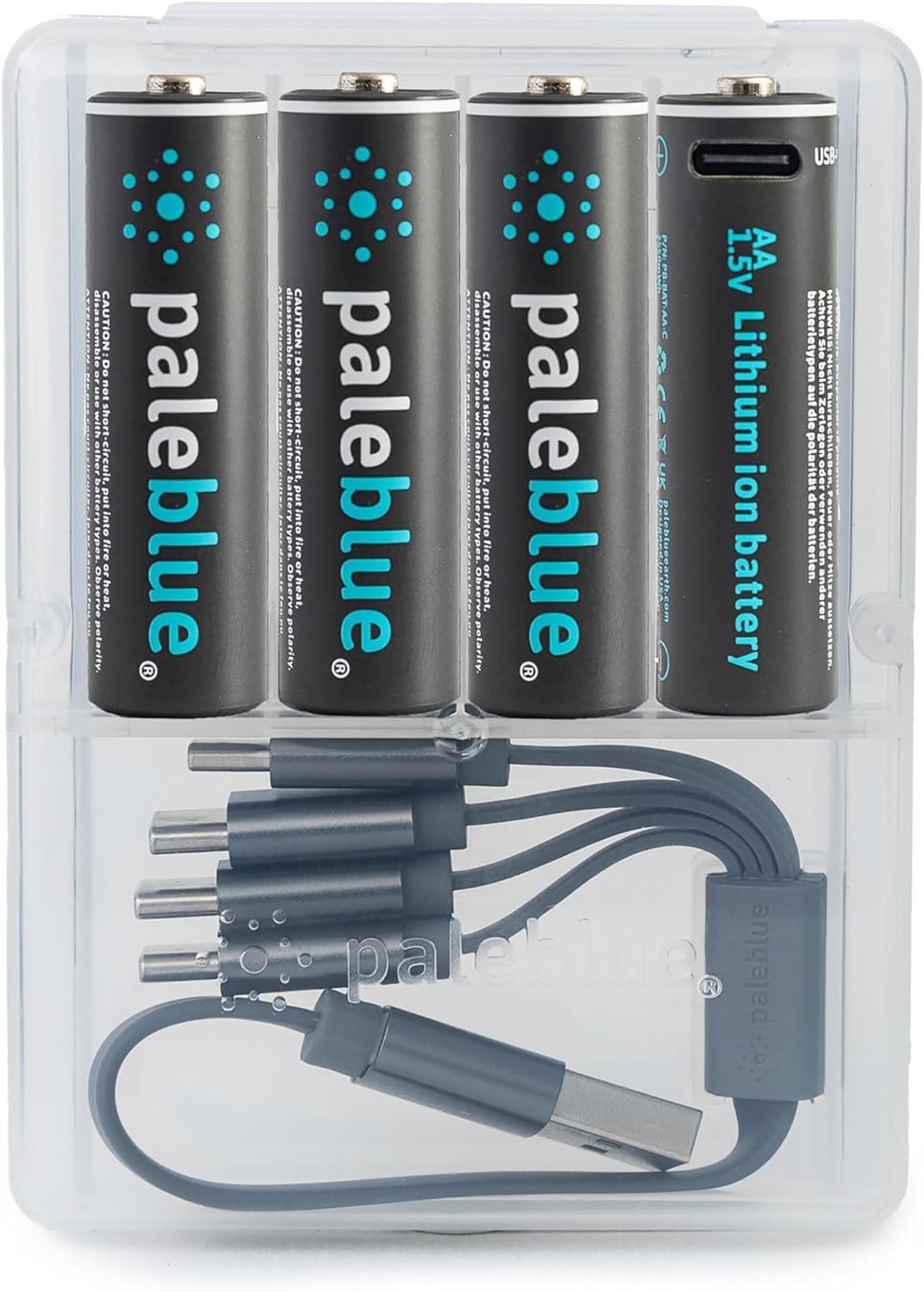 These AA Rechargeable Batteries Charge via a 4-in-1 USB-C Cable