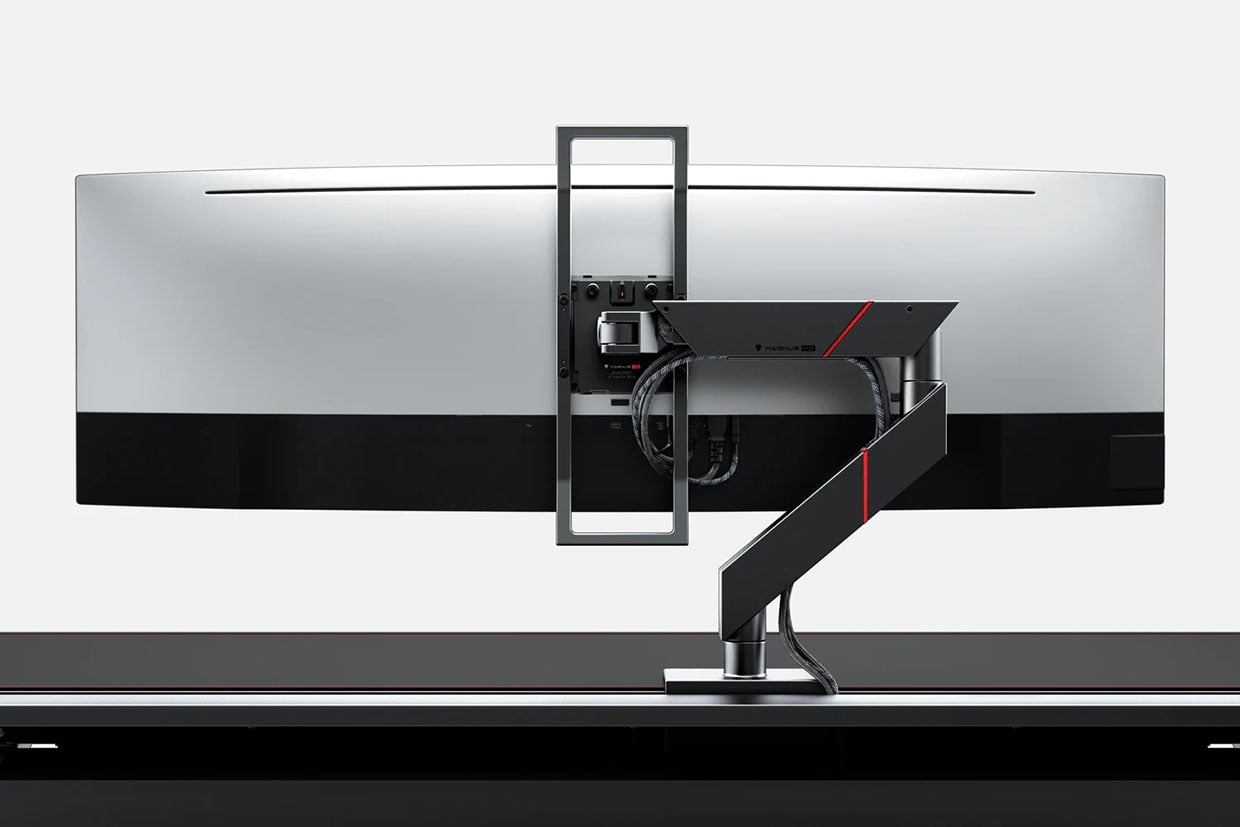 This Monitor Arm Has Detachable Handles for Adjusting Large Monitors