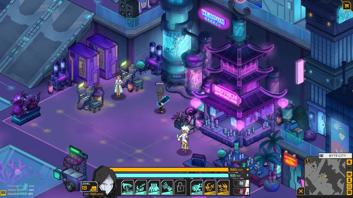 "77-Bit" Is a Browser-based MMORPG with Cyberpunk Vibes