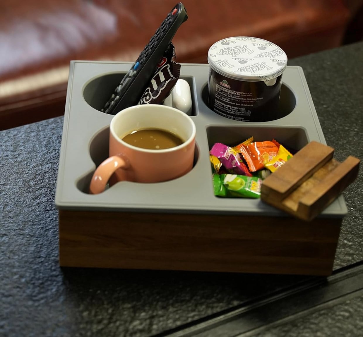 Upgrade Couch Time with This Handy Drink and Snack Cozy