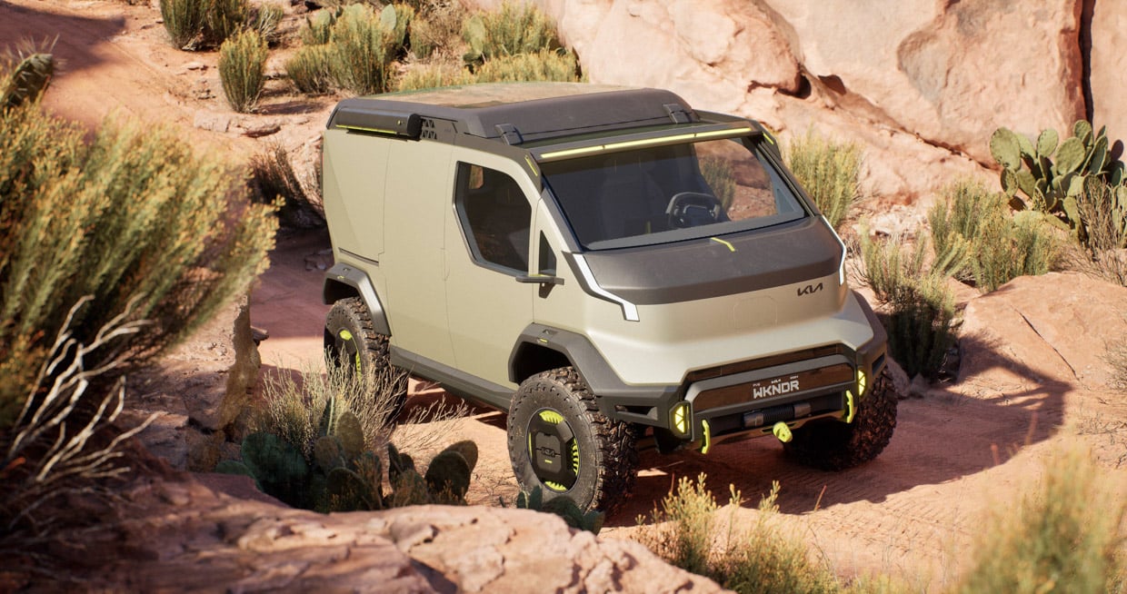 Kia EV9 ADVNTR SUV and PV5 WKNDR Camper Van Concepts Bring an Adventurous Spirit to SEMA 2024