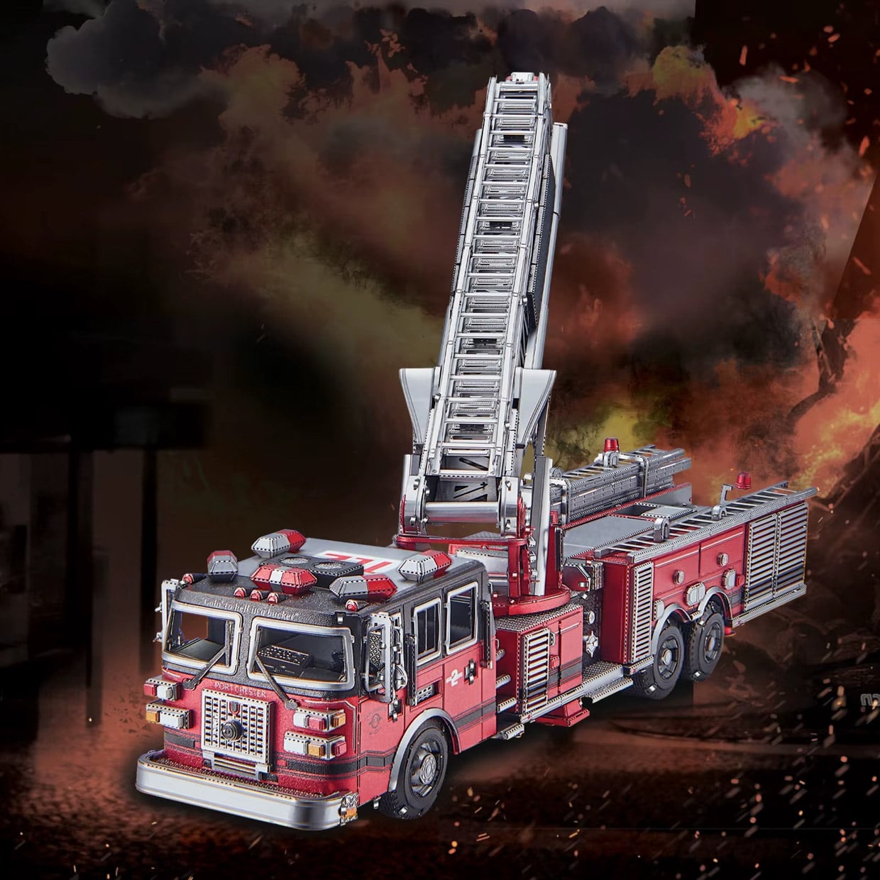 Build This Detailed Metal Model of a Hook & Ladder Fire Truck