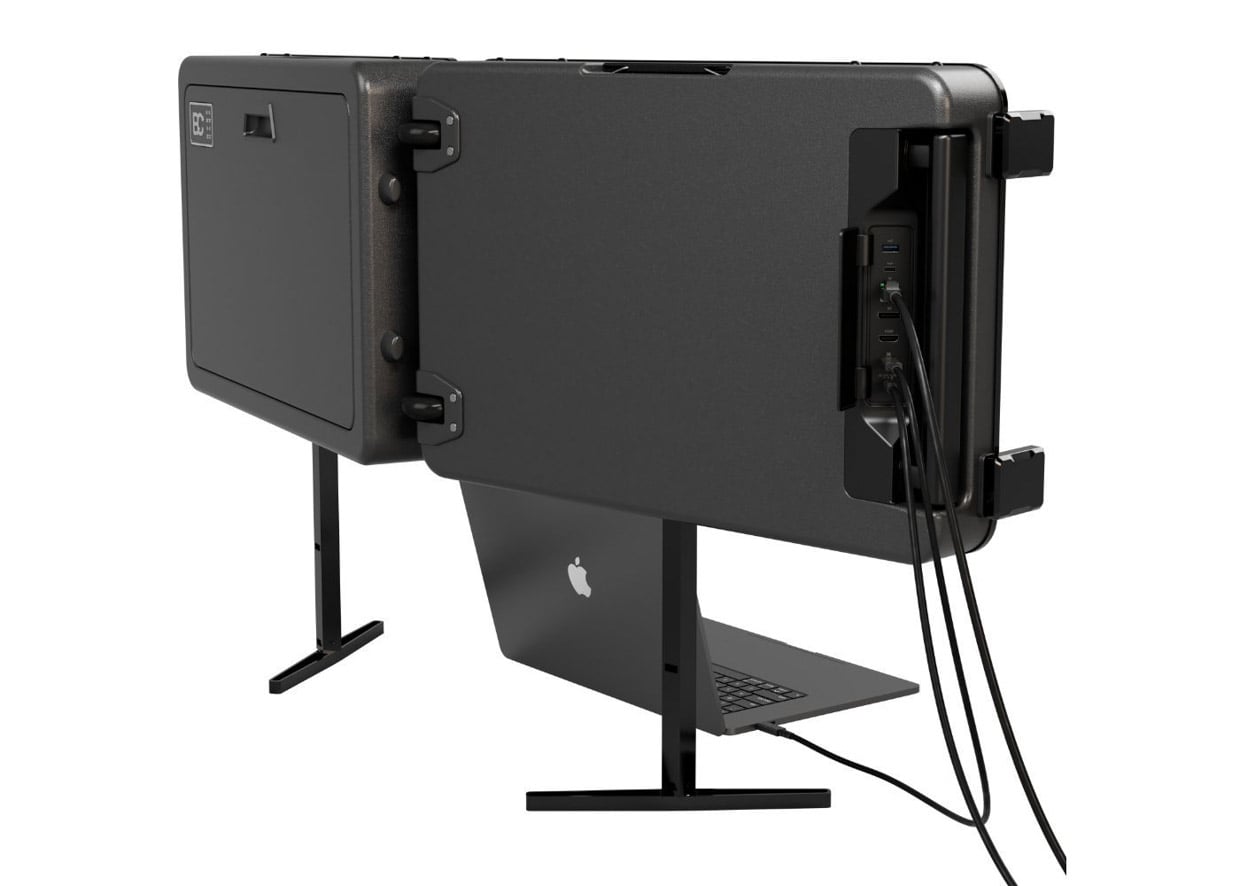 The Base Case Suitcase Carries Two 24" Monitors Anywhere