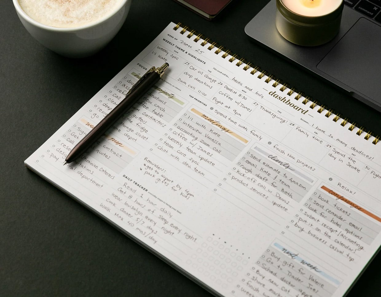 Dashboard Spiral Deskpad Planner Helps You Keep on Track 52 Weeks a Year