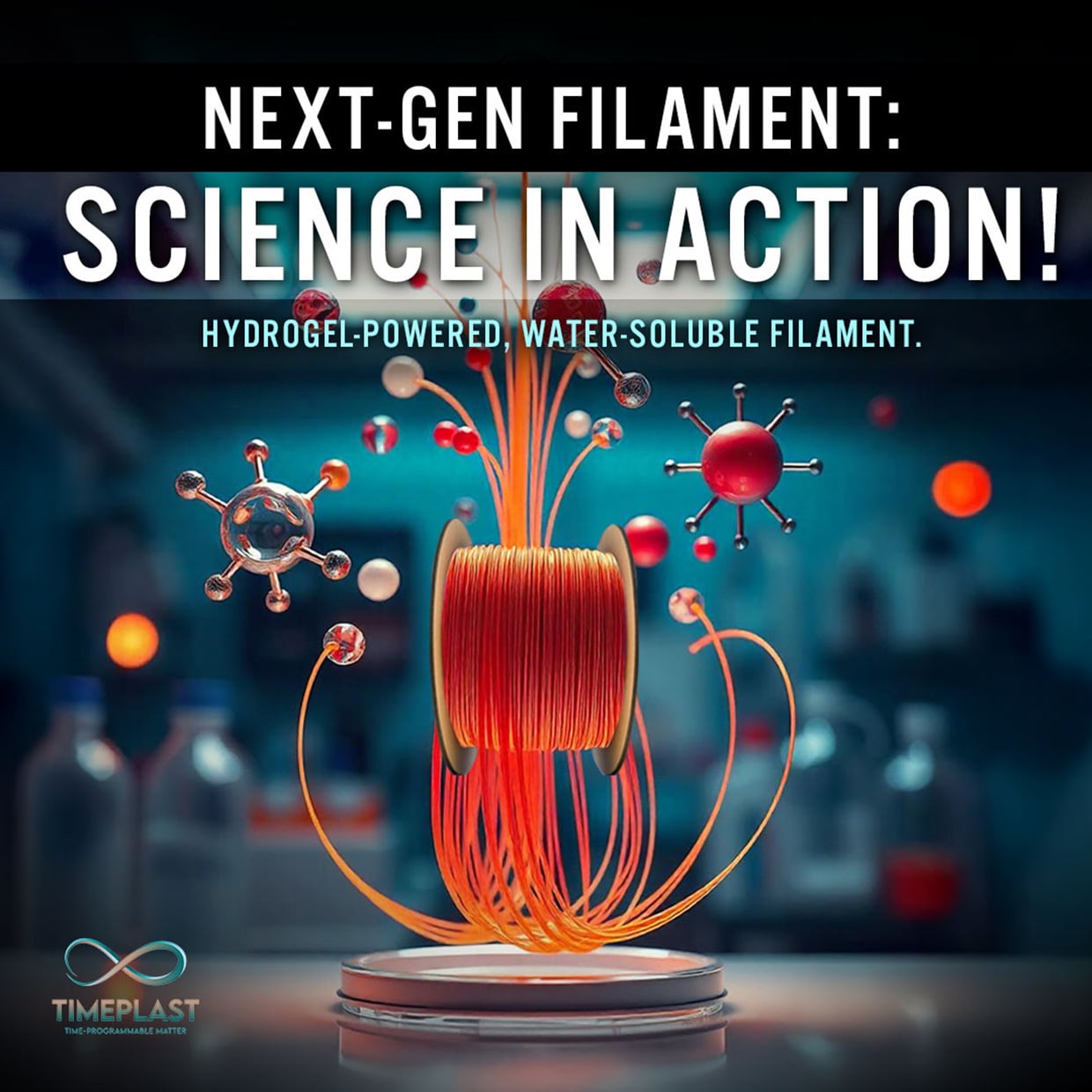 Timemass 3D Filament Dissolves with Time, Water, or Fire