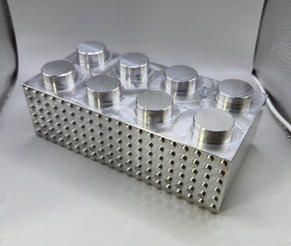 A Giant Aluminum LEGO Brick for Your Desk