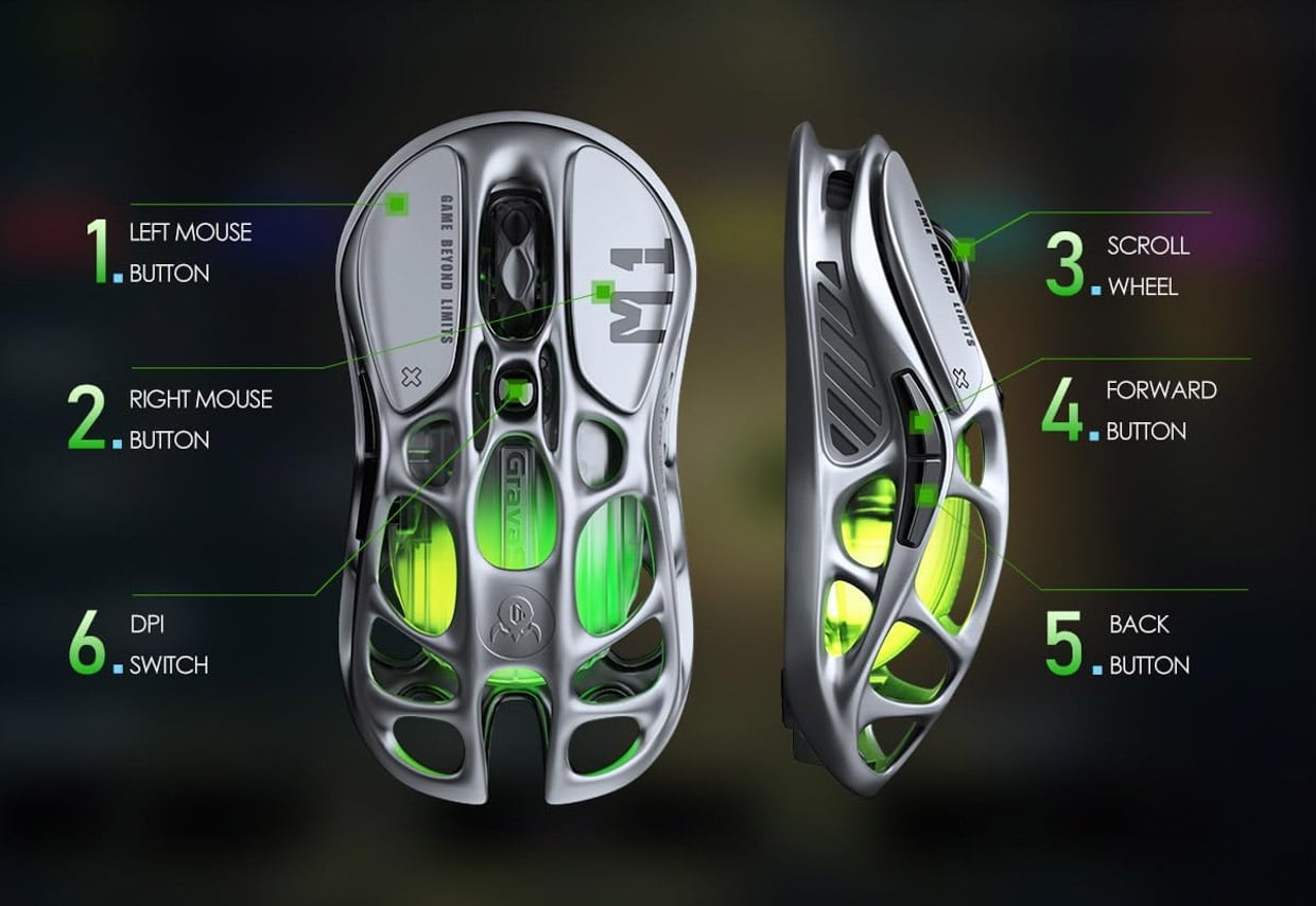 GravaStar Mercury M1 Pro Mouse Looks Like Alien Technology