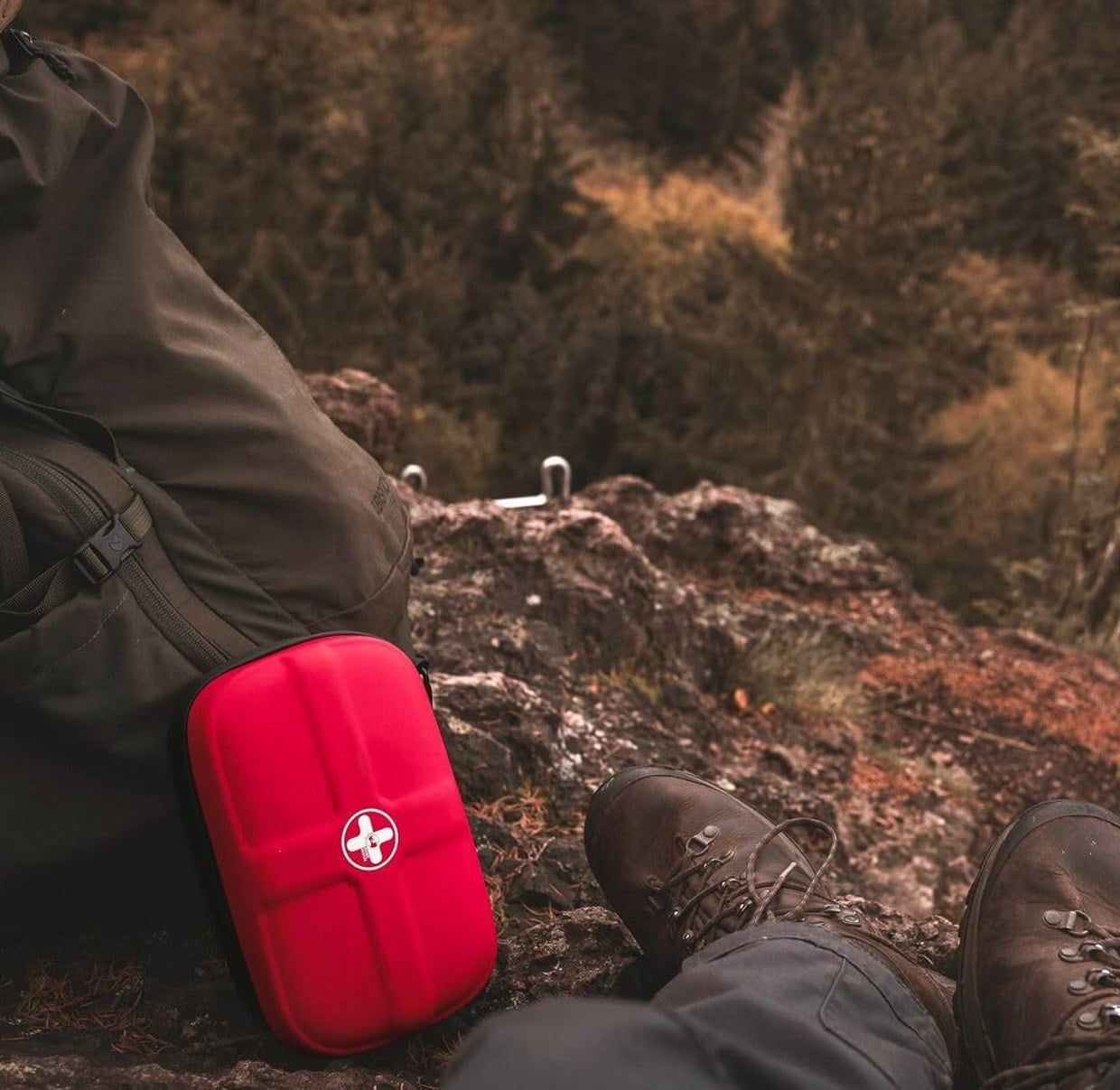 Rhino Rescue Compact First Aid Kit Packs 130 Essentials for Emergencies