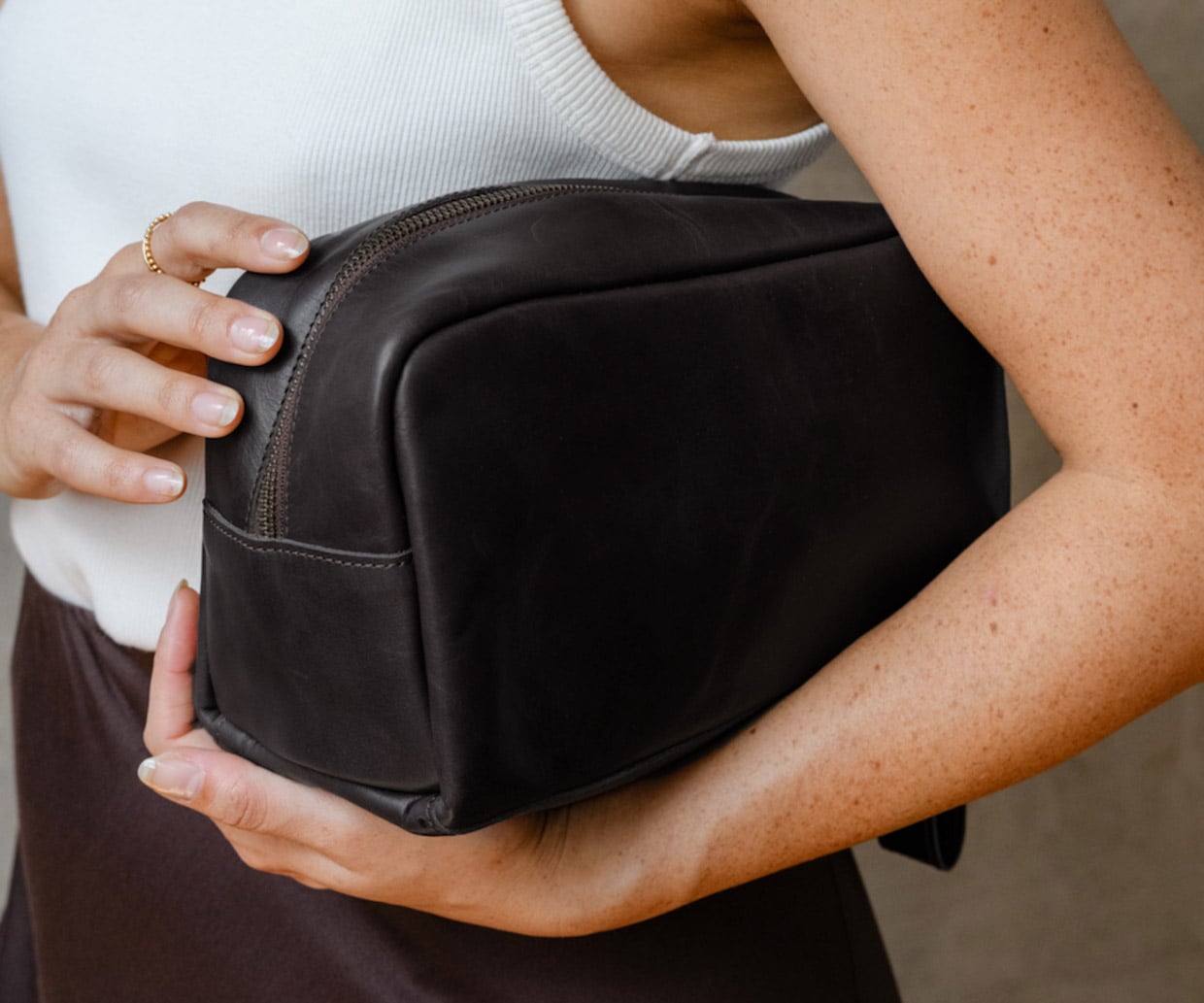ABLE’s Leather Avery Dopp Kit Combines Style, Craft, and Social Impact