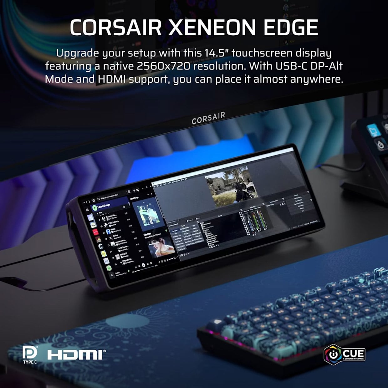 Corsair Xeneon Edge Touchscreen Packs Widgets, Windows, and Stream Deck Control