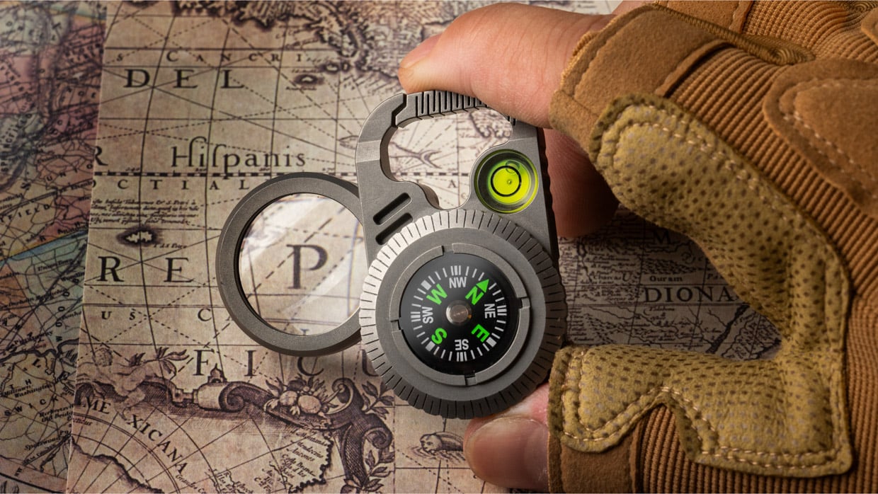 This EDC Carabiner Combines a Compass, Magnifier, Pry Tool, and More