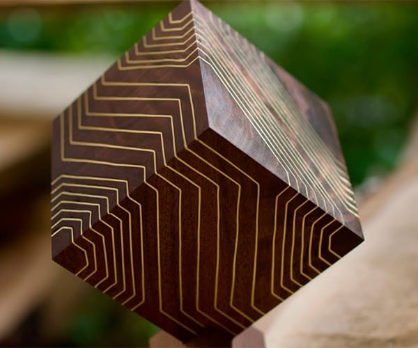 This Handmade Wood and Brass Cube Looks Like Alien Tech