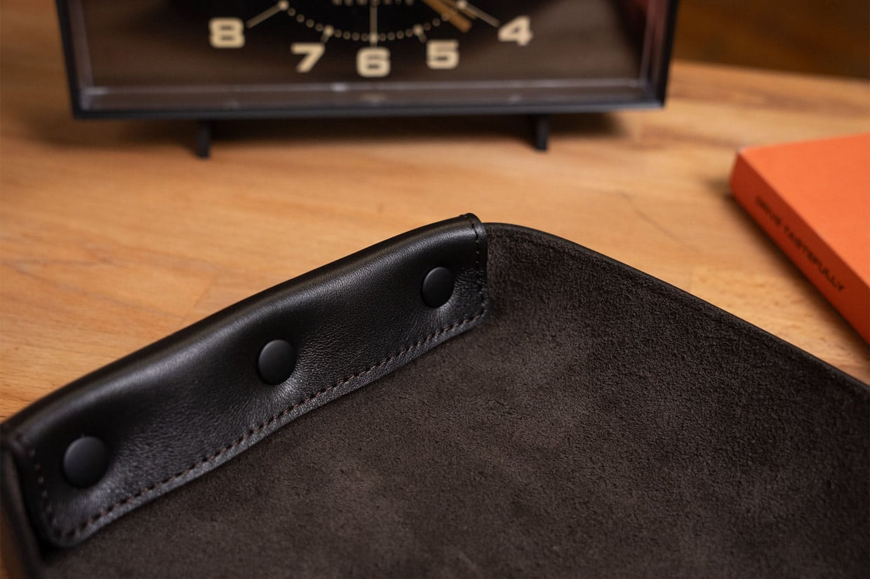 Empty Your Pockets Into This Luxurious Leather and Suede Valet Tray