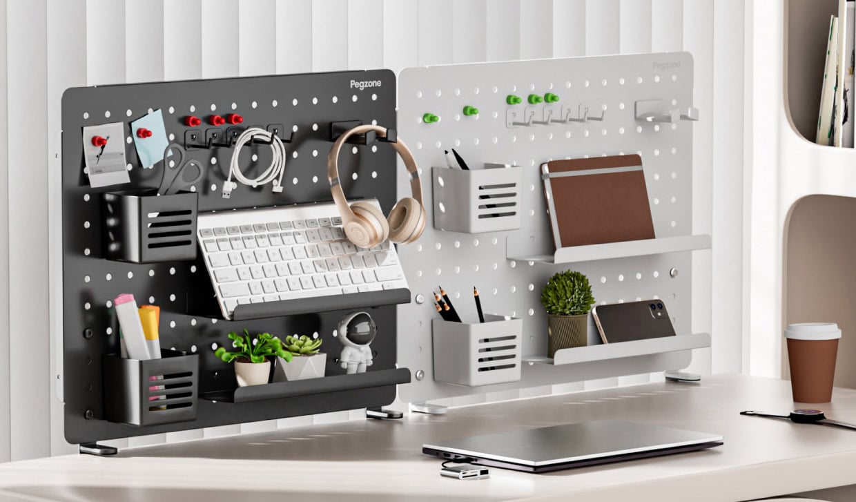 Pegzone's Clamp-On Desk Panel Instantly Adds More Workspace