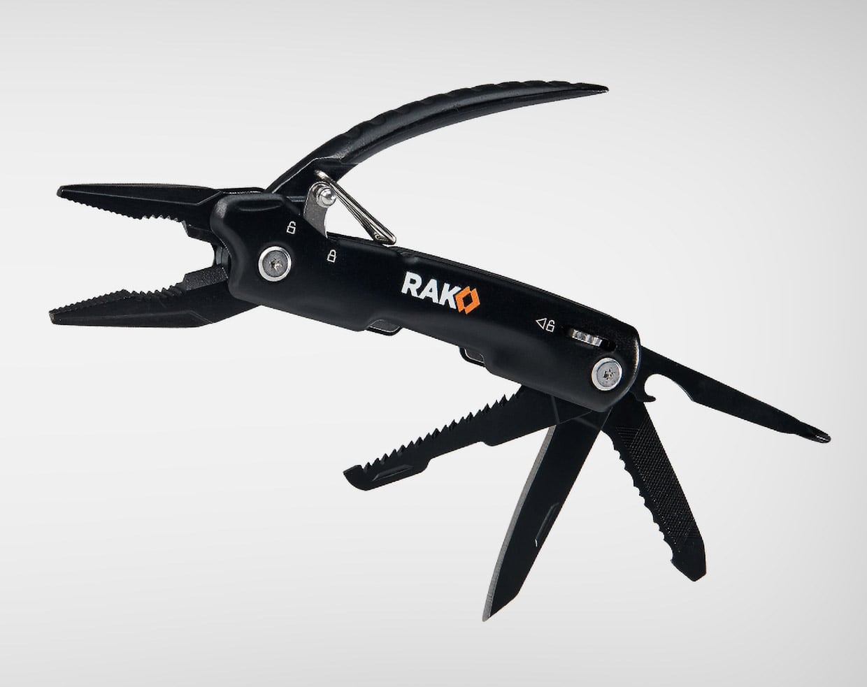 RAK Pro Plier Multitool Turns Bolts, Screws, Cuts, and Opens bottles