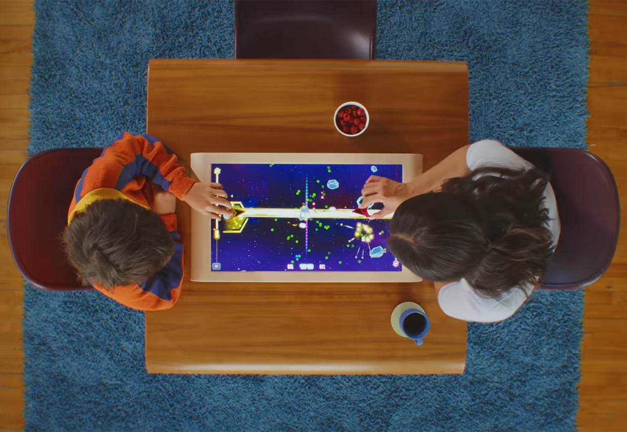 The Board Combines a Touchscreen Tabletop with Physical Game Pieces