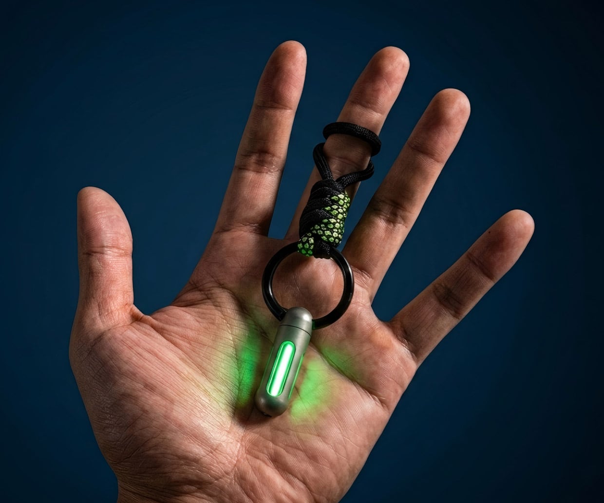 This Titanium Capsule for Keys, Pets, and Packs Glows for Years